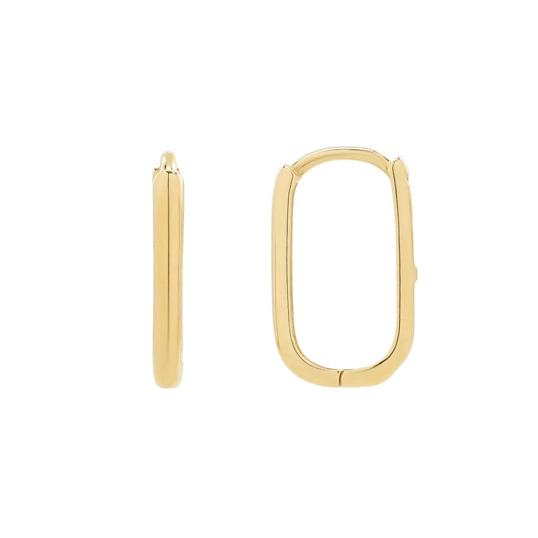 14k Solid Gold Paperclip Huggie Hoops – ayoon
